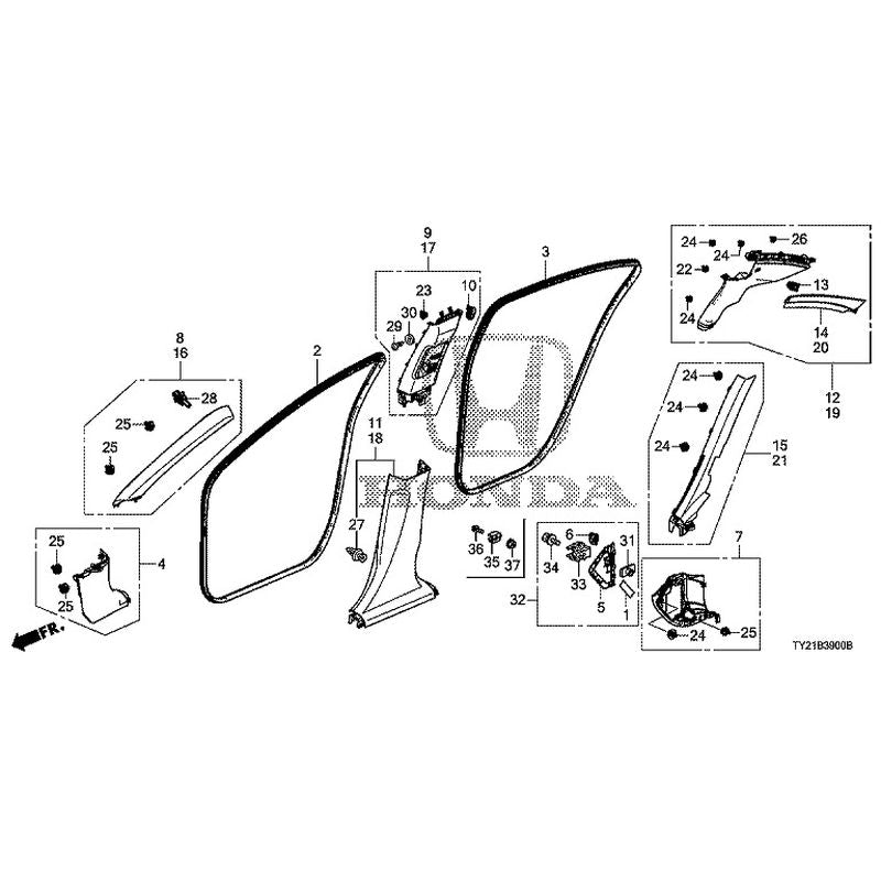 [NEW] JDM HONDA LEGEND HYBRID KC2 2018 Pillar Garnish GENUINE OEM – JDM Yamato