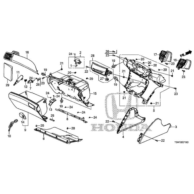 [NEW] JDM HONDA ACCORD HYBRID CR7 2016 Instrument panel garnish (passe ...