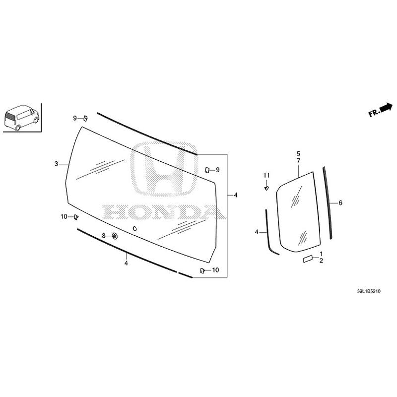 [NEW] JDM HONDA N-BOX JOY JF5 2025 Rear Windshield Glass/Quarter Glass ...